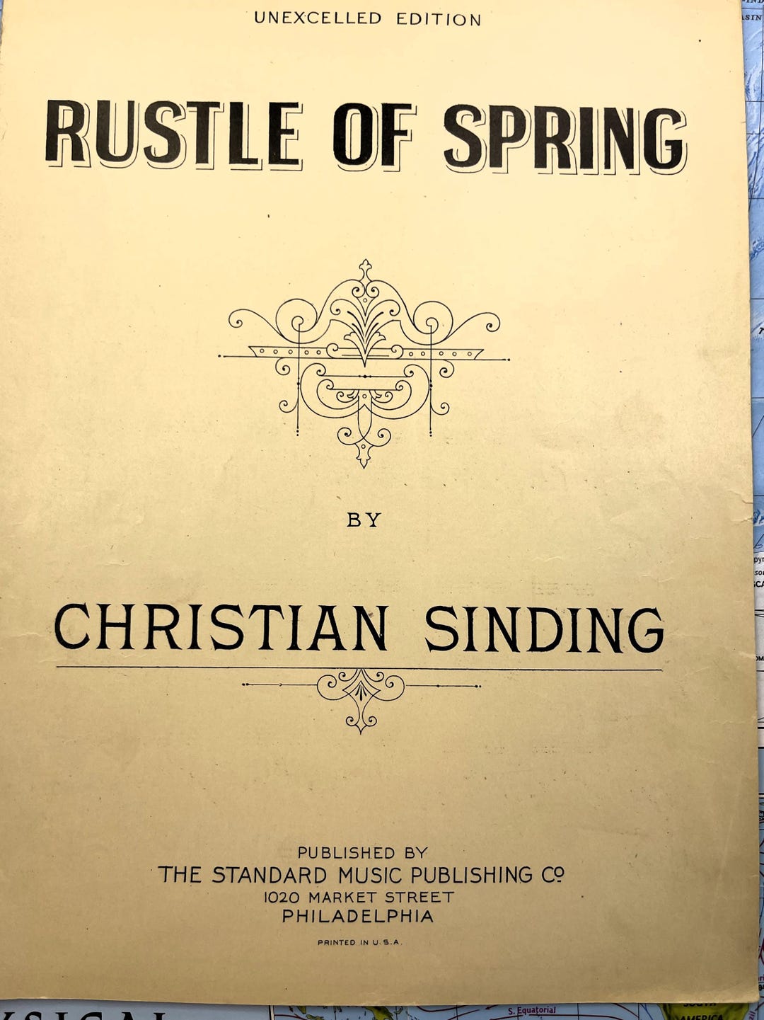 1924 Rustle of Spring Piano Sheet Music Unexcelled Edition Christian ...