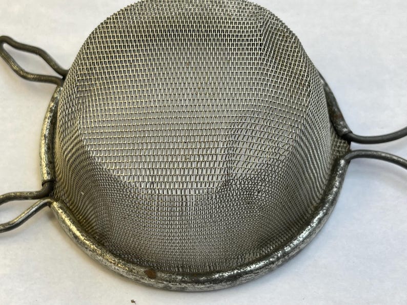 Vintage Strainer/sifter/sieve Metal Basket Black Plastic Textured ...