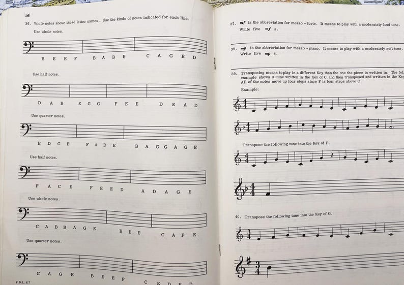 Piano Theory Level One Programmed Text First Edition 1967 Mary ...