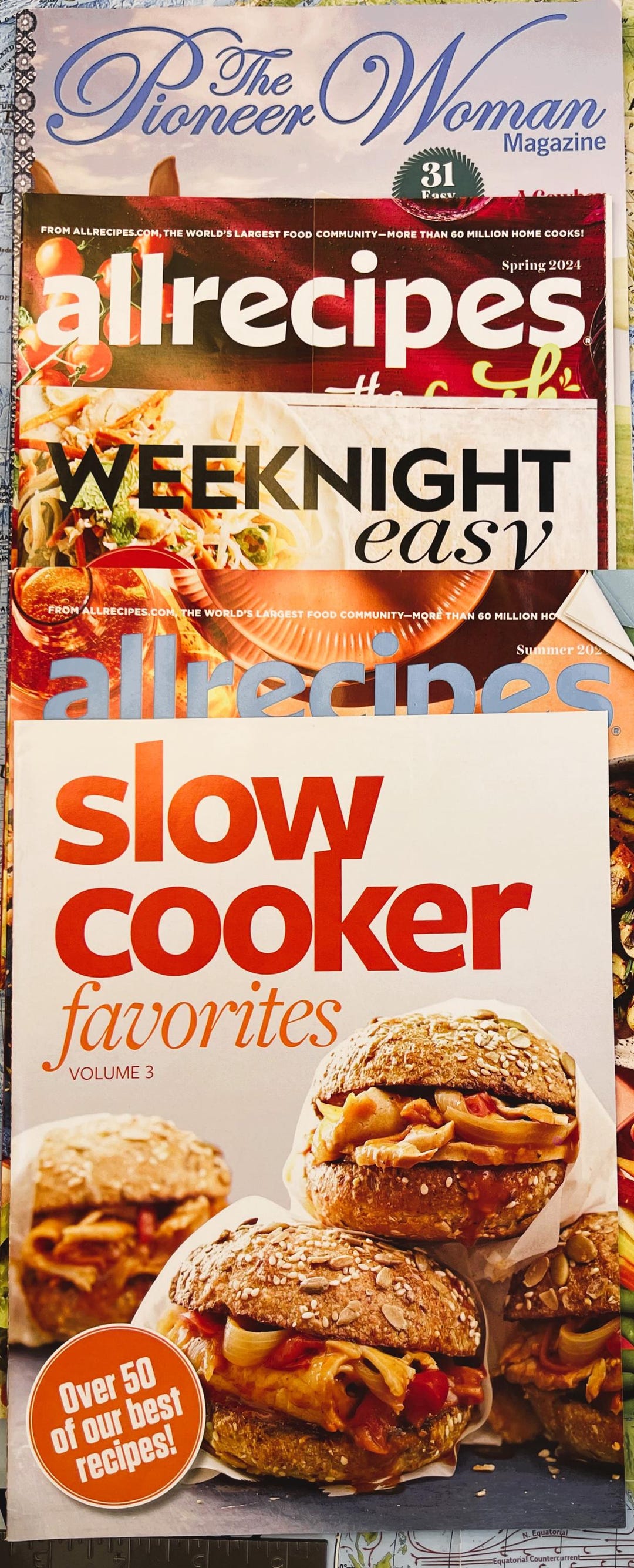 5 Various Cooking Magazines the Pioneer Woman All Recipes Weeknight ...