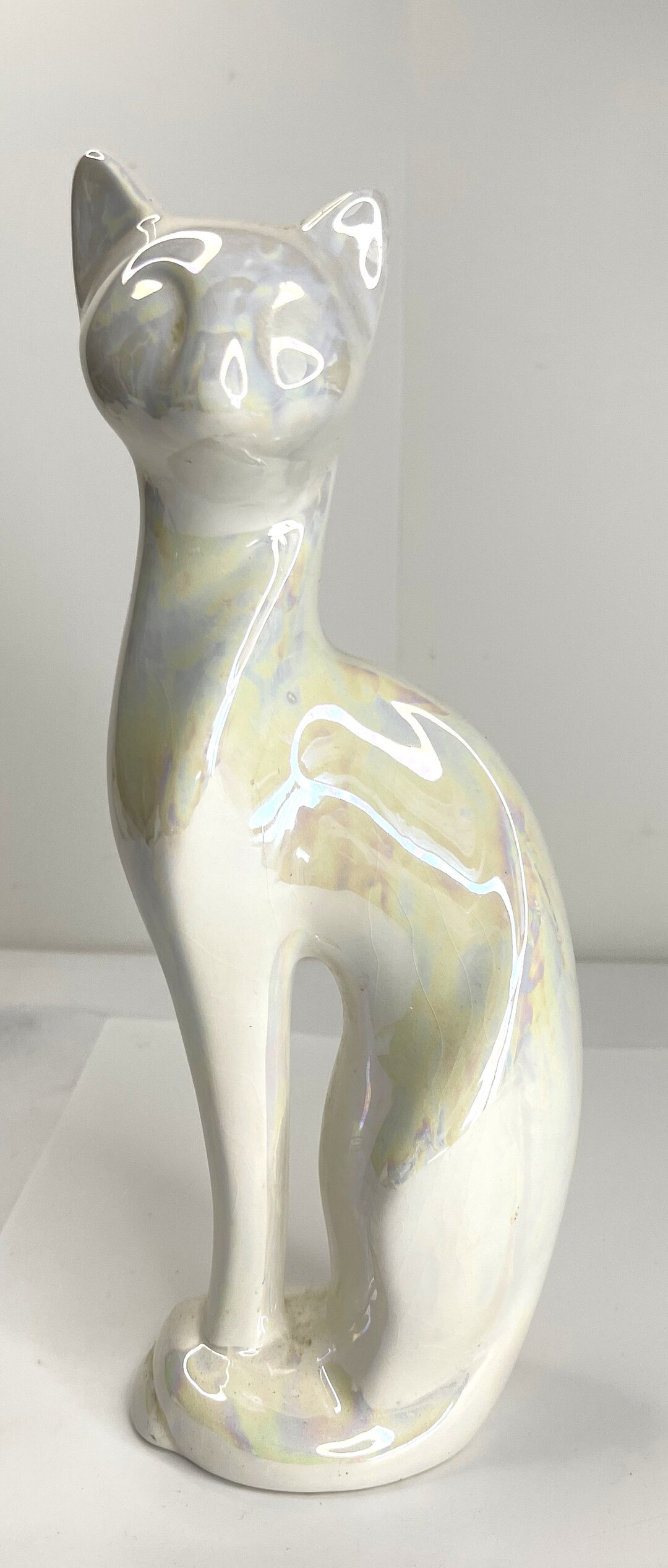 Vintage Rosenthal Netter MCM Iridescent 12 Tall Sitting White ...