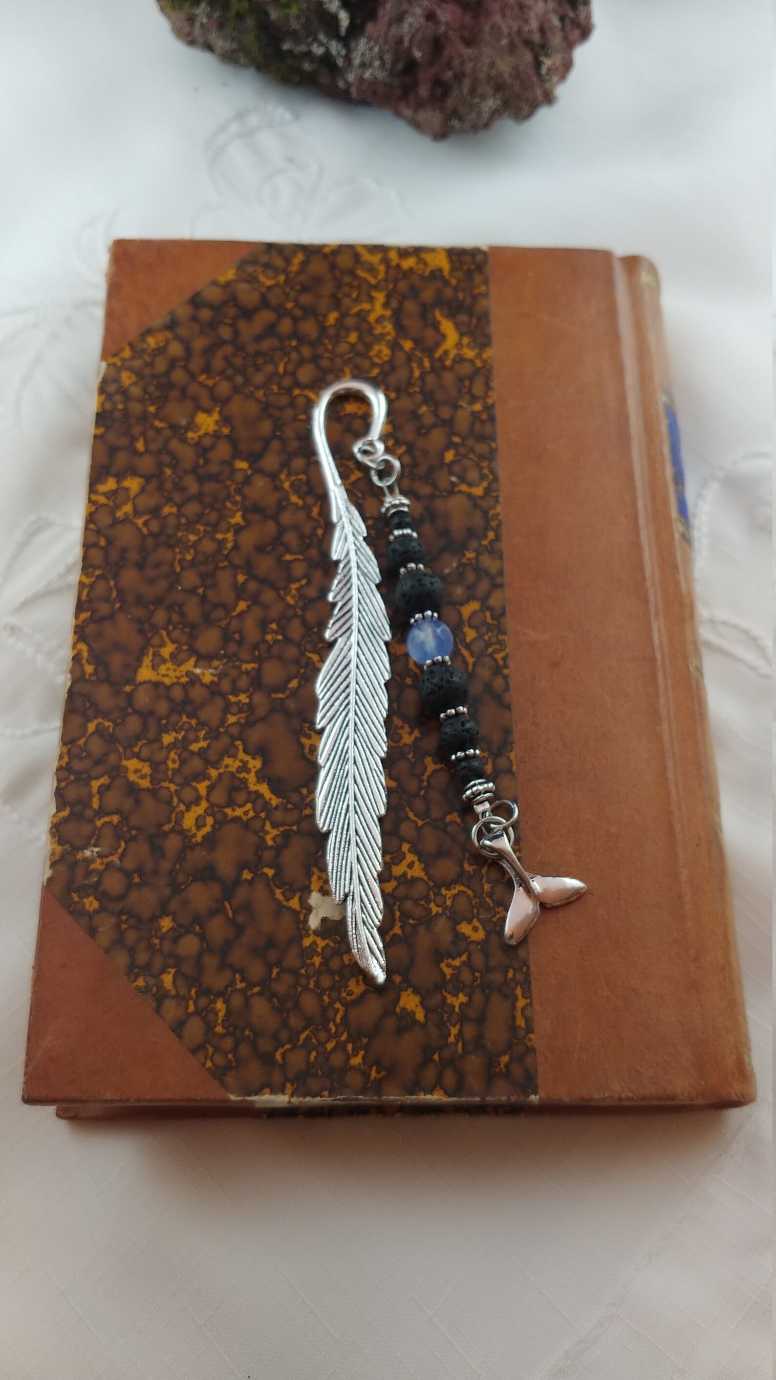Lava Stone and Charm Bookmarks 4 Types of Charms: Heart - Etsy