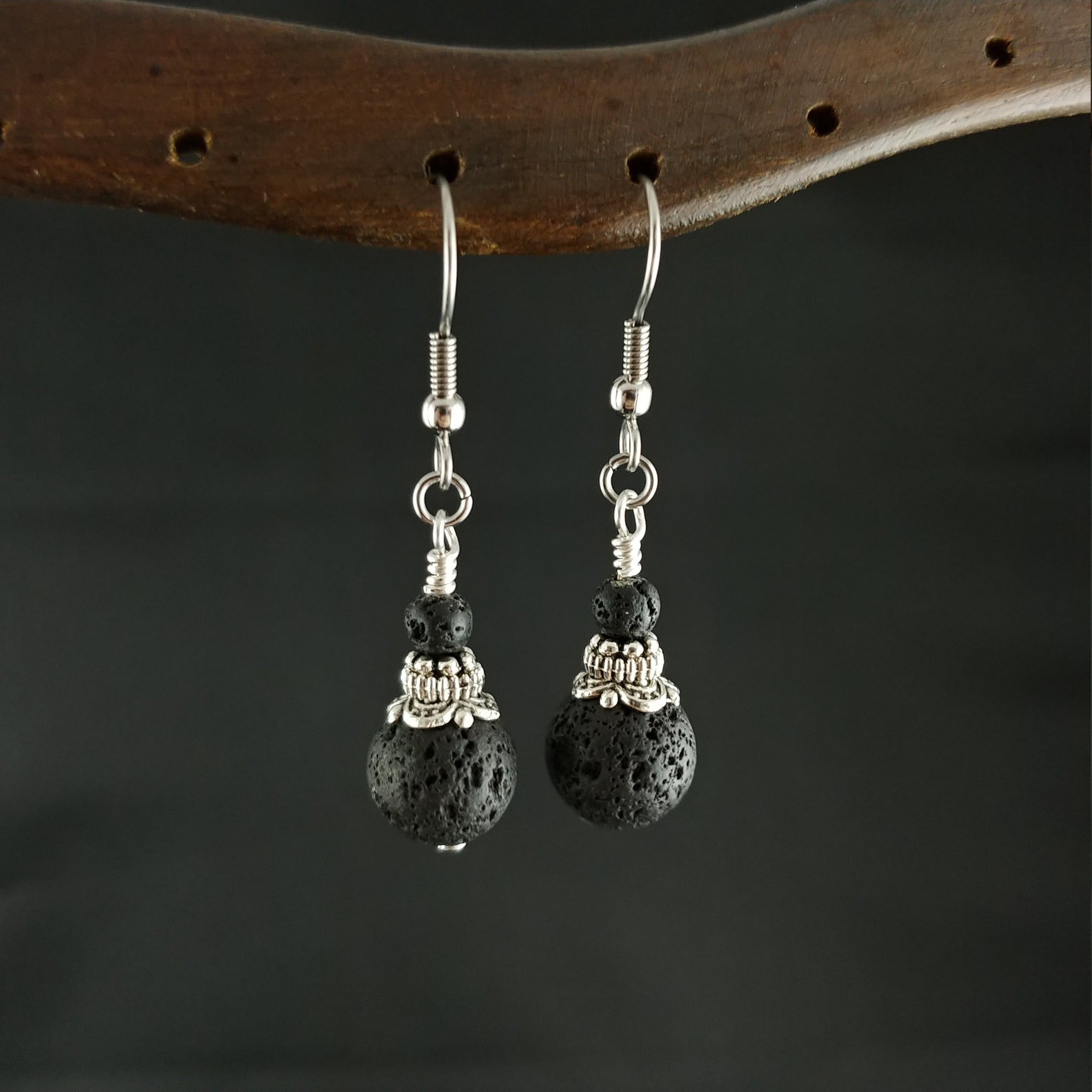 Elegant Icelandic Handmade Lava Rock Earring Combination of - Etsy