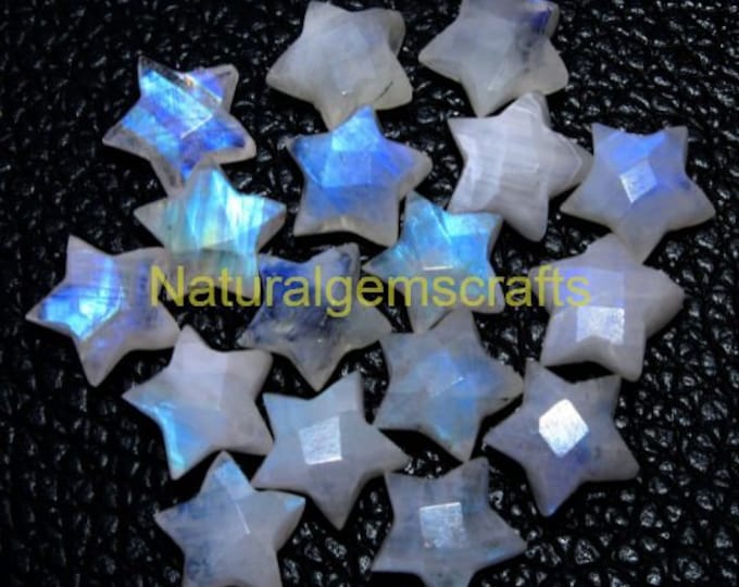 8 Pieces Natural Rainbow Moonstone Star Shape Stone Fancy - Etsy