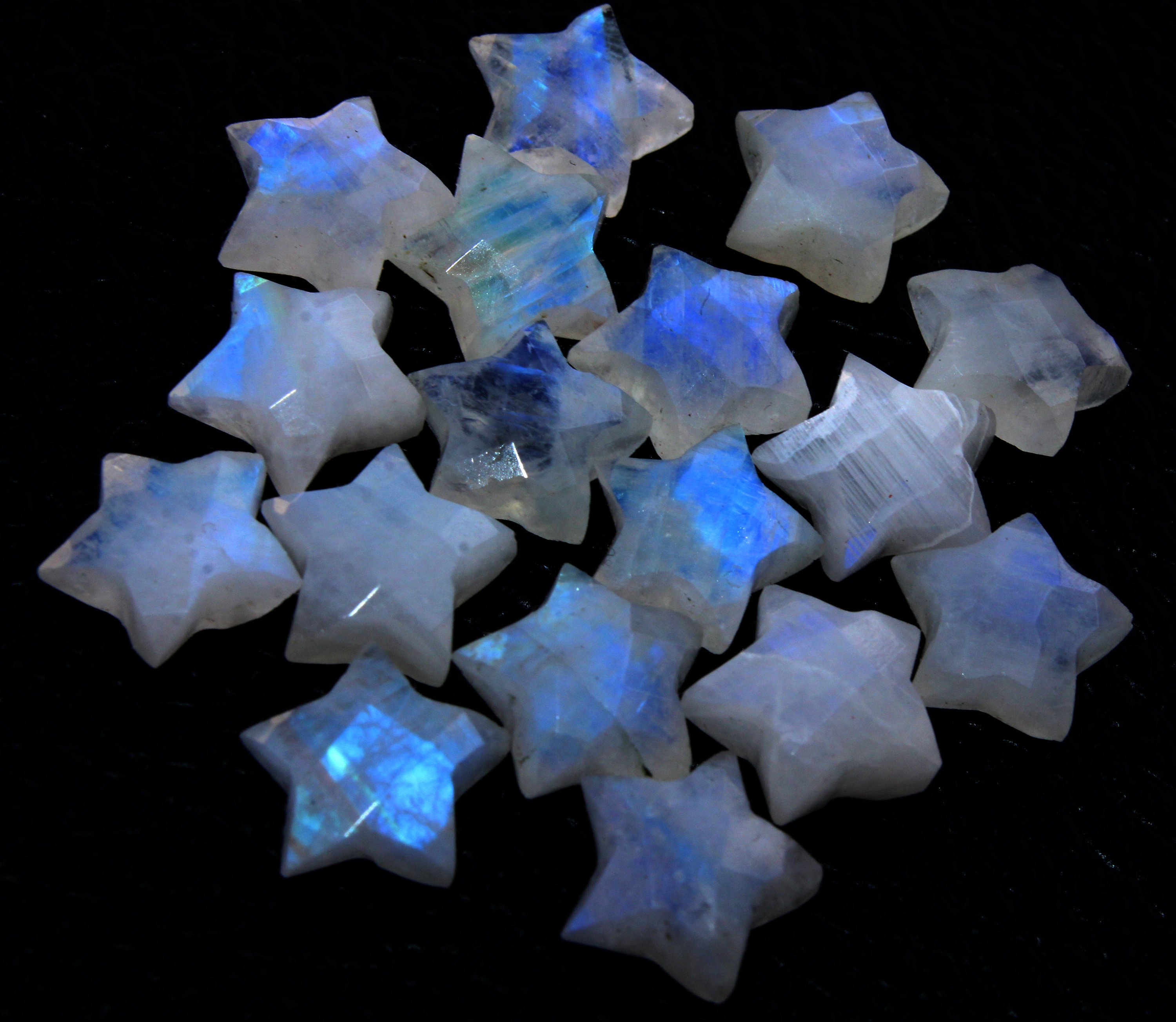8 Pieces Natural Rainbow Moonstone Star Shape Stone Fancy | Etsy