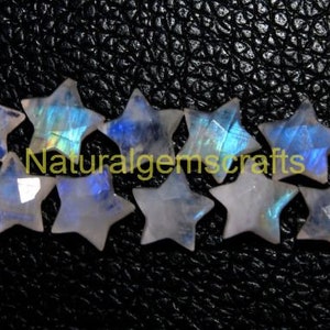 8 Pieces Natural Rainbow Moonstone, Star Shape Stone, Fancy Shape Stone ...