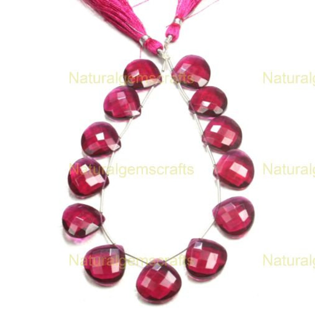 Ruby Lite Quartz Gemstone, 13 Pieces Good Quality Gemstone, Heart Shape ...