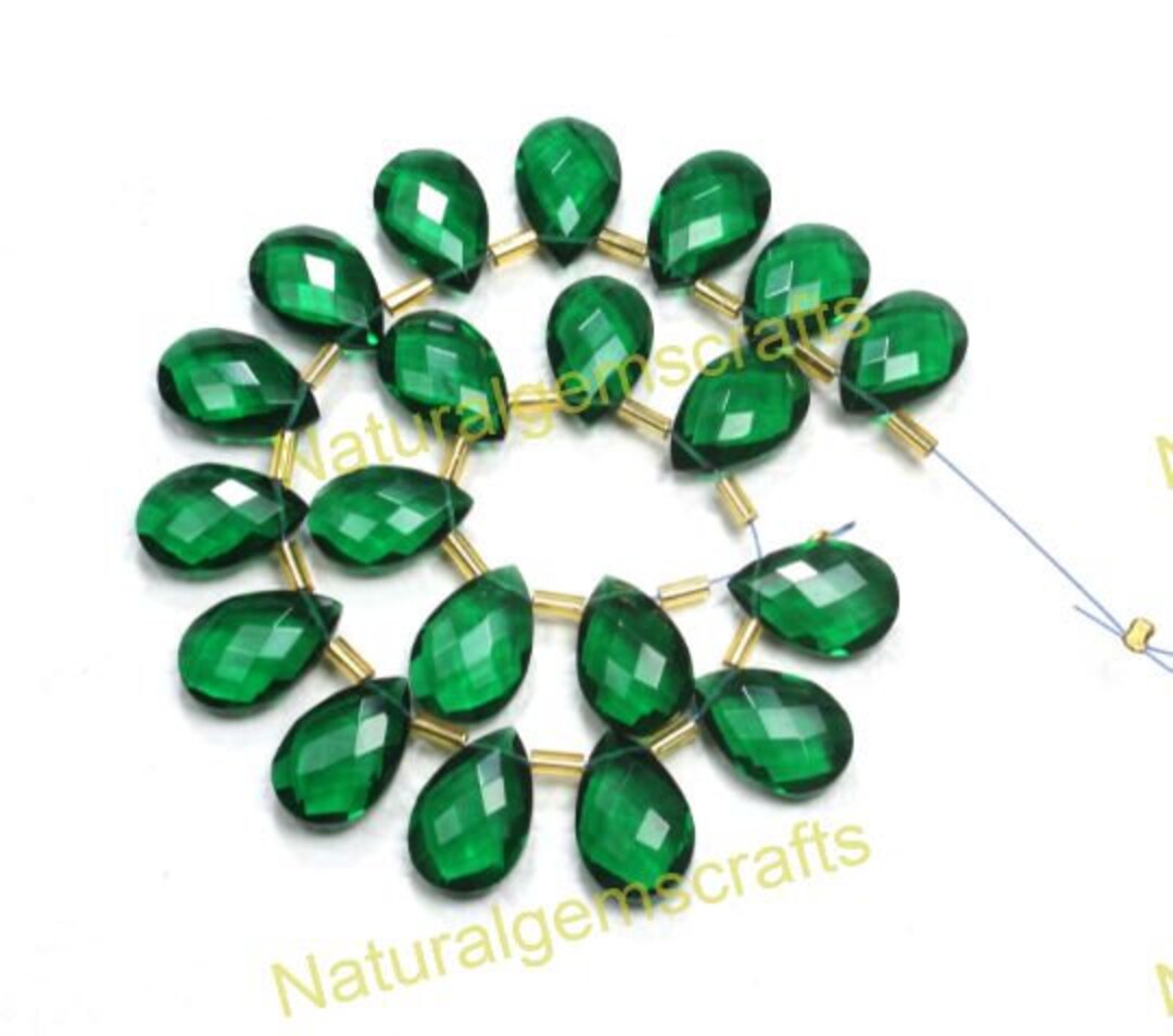 AAA Quality Emerald Quartz Gemstone, 10 Pieces Lot, Drilled Gemstone ...