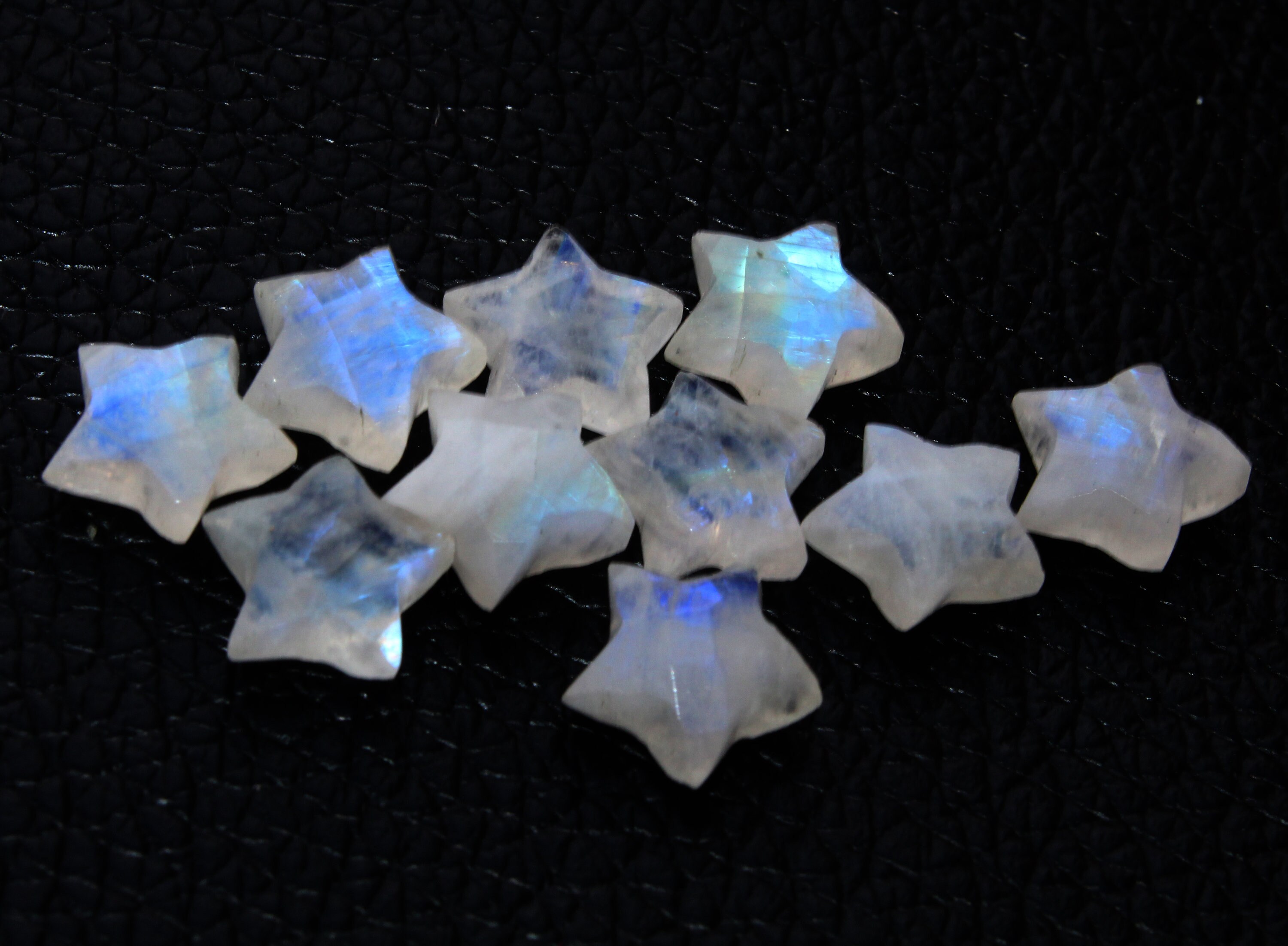 8 Pieces Natural Rainbow Moonstone Star Shape Stone Fancy | Etsy