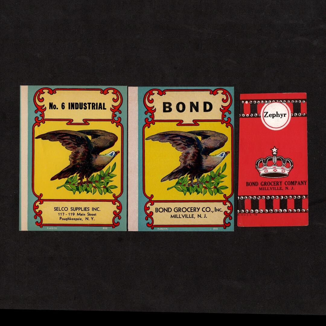 Lot of 3 Vintage Broom Labels for Selco Supplies and Bond Grocery Chain ...