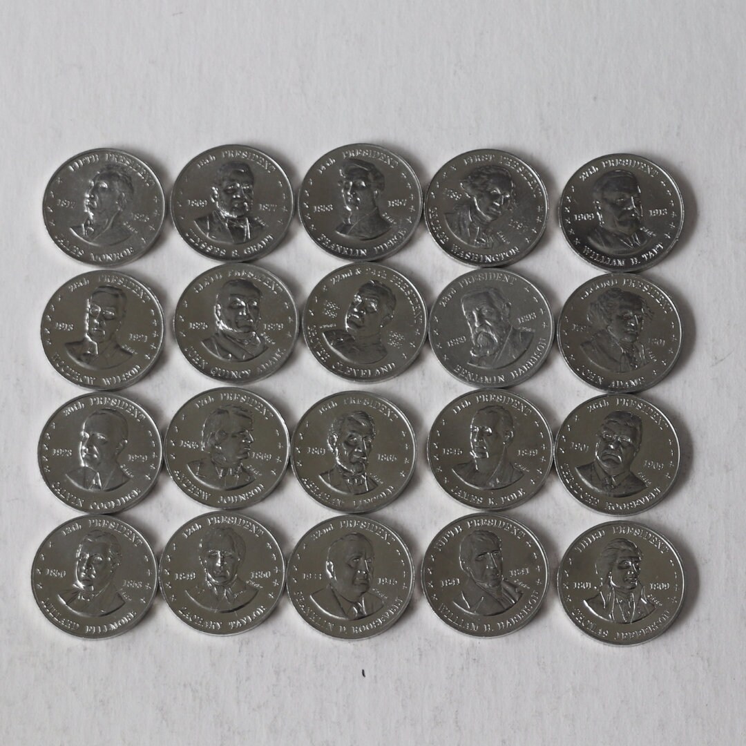 Vintage Set of 20 Tokens From Shell’s Mr. President Coin Game, All ...