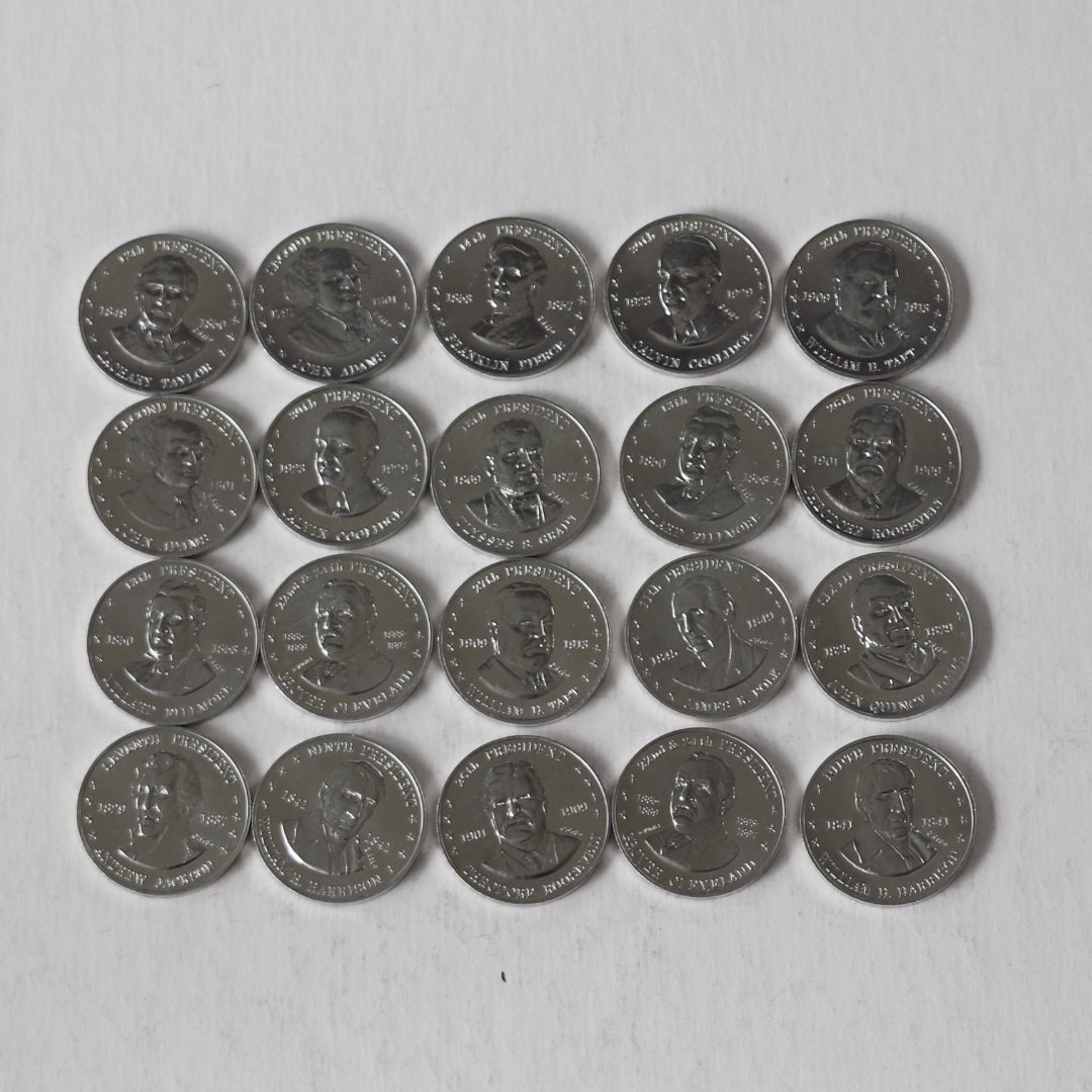 Vintage Set of 20 Tokens From Shell’s Mr. President Coin Game With at ...