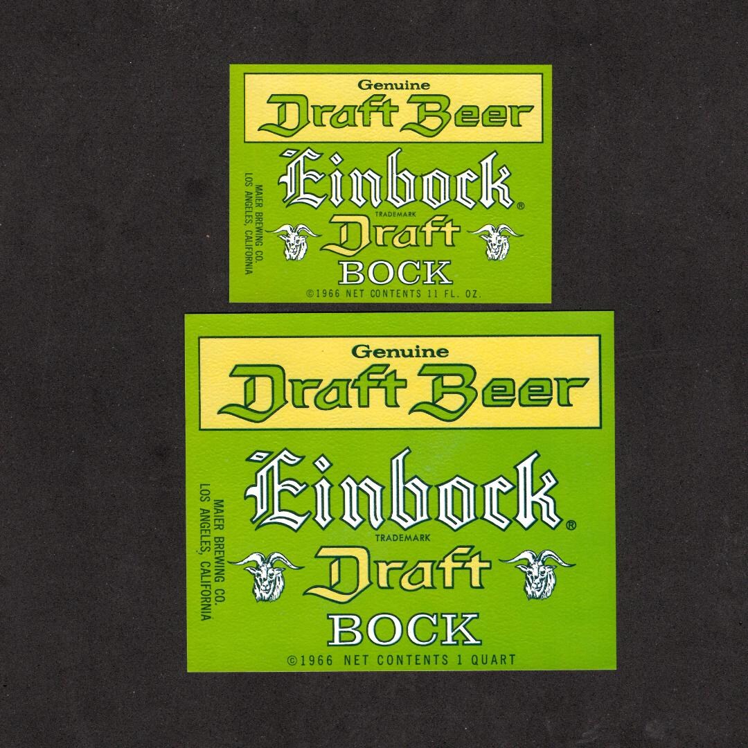 Lot of 2 Vintage Einbock Bock Beer Labels Produced by Maier Brewing in ...