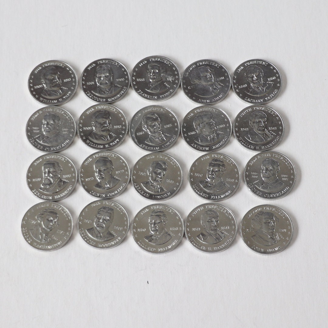 Vintage Set of 20 Tokens From Shell’s Mr. President Coin Game With at ...
