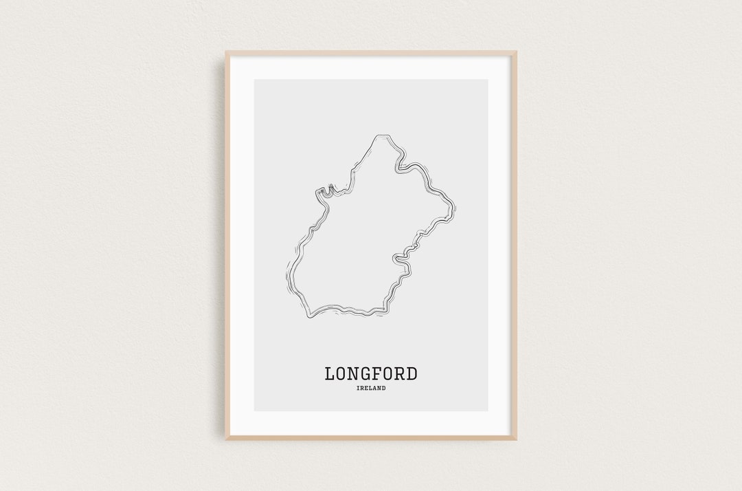 Map Line Art | County Longford Map | Ireland Map Print | Minimal Map ...