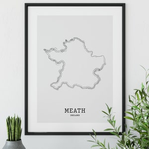 Map Line Art | County Meath Map | Ireland Map Print | Minimal Map Print ...