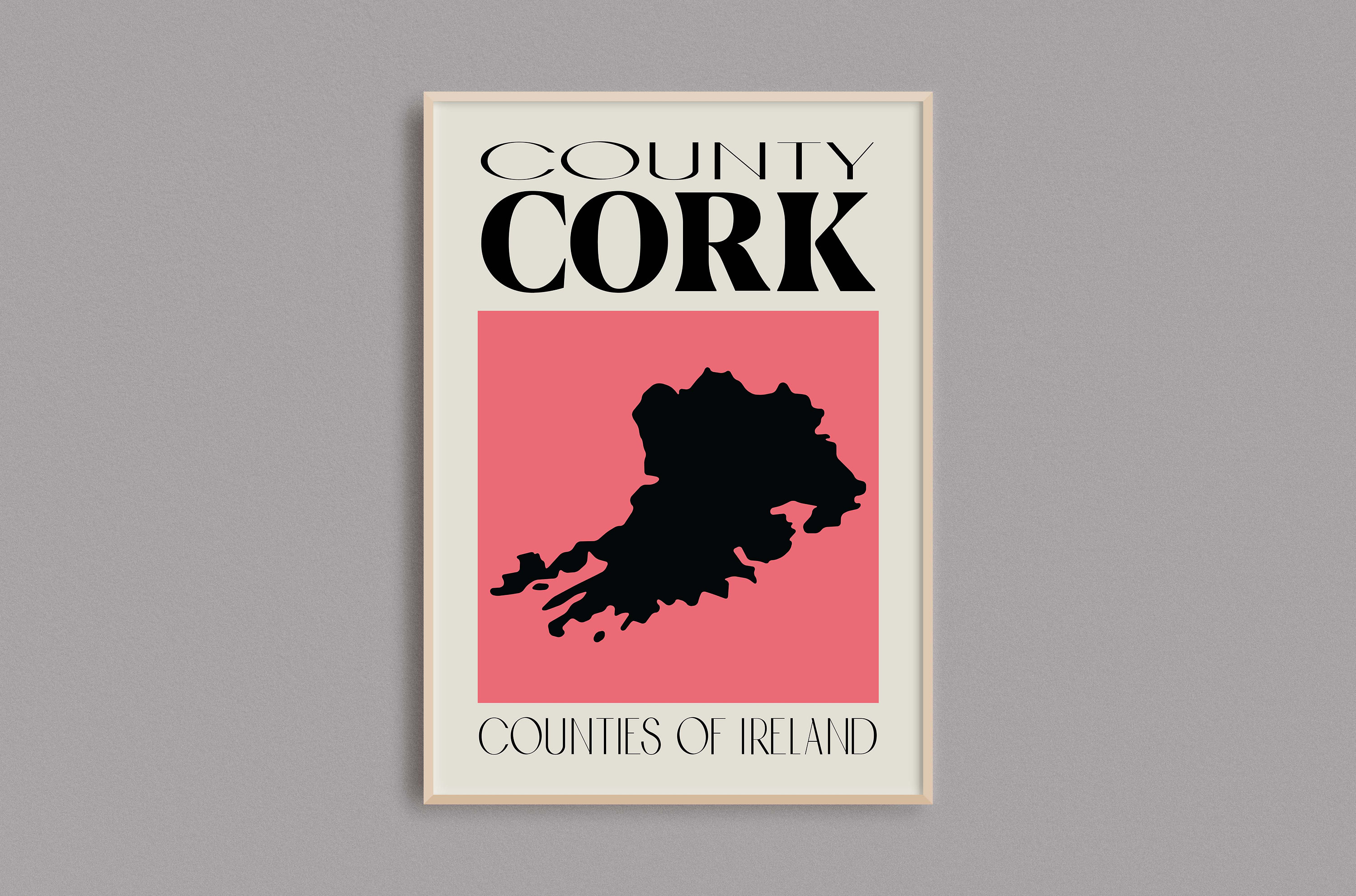 County Cork Map | Ireland Map Print | Counties of Ireland | Ireland ...