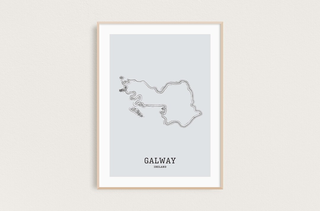Map Line Art | County Galway Map | Ireland Map Print | Minimal Map ...
