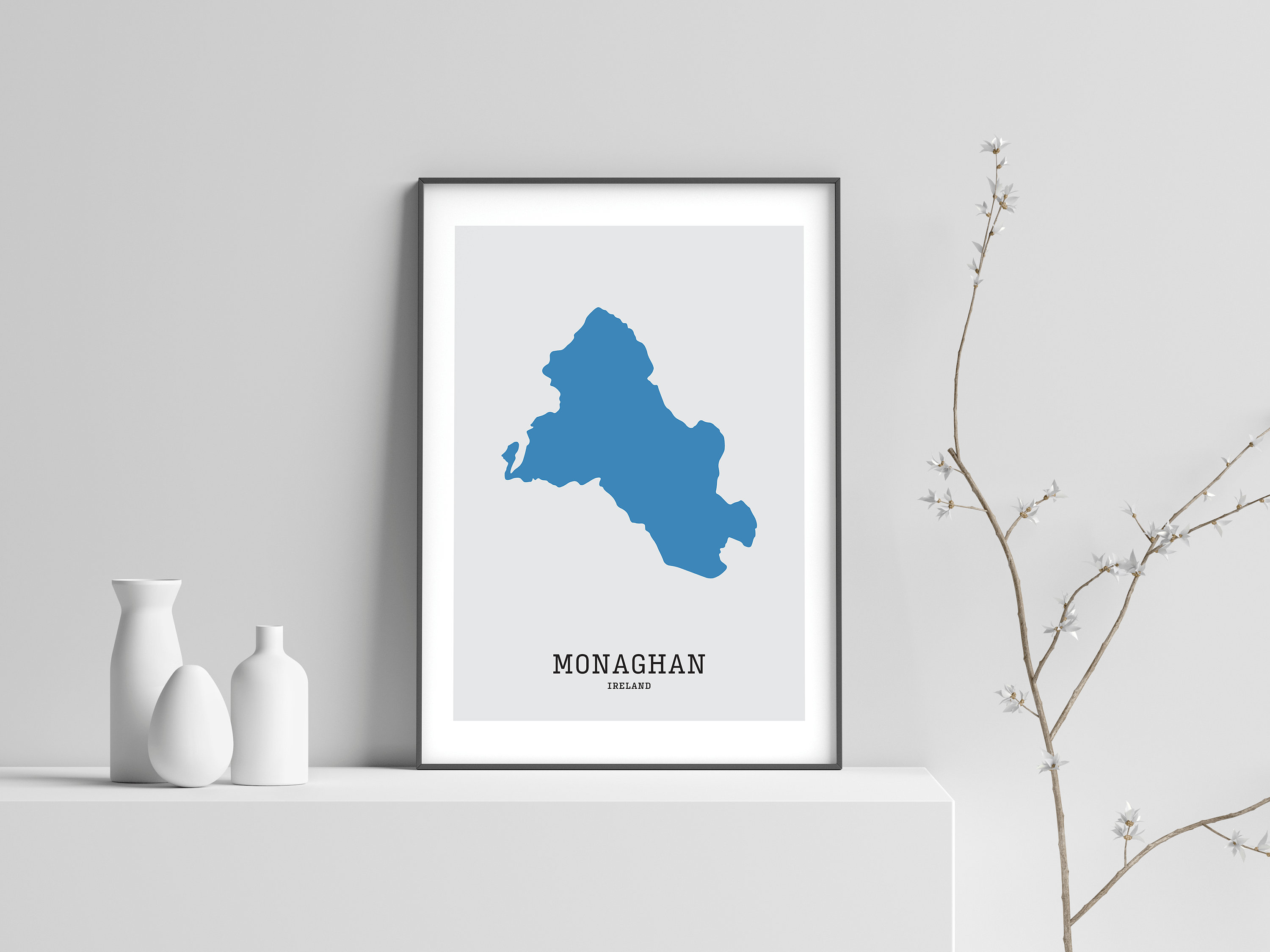 Monaghan Map Print // Map of Monaghan Print // Monaghan Art Print ...