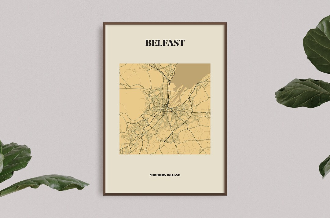 Belfast Map Print // Map of Belfast Print // Belfast City // Belfast ...