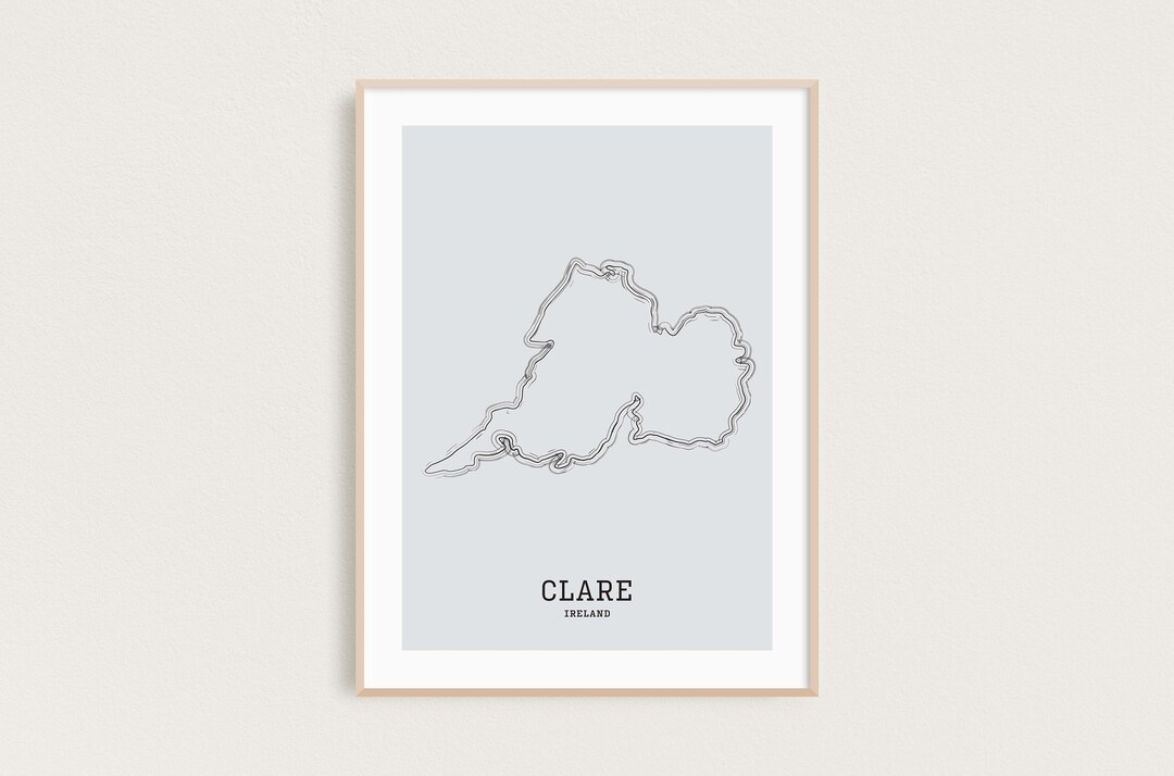 Map Line Art | County Clare Map | Ireland Map Print | Minimal Map Print ...