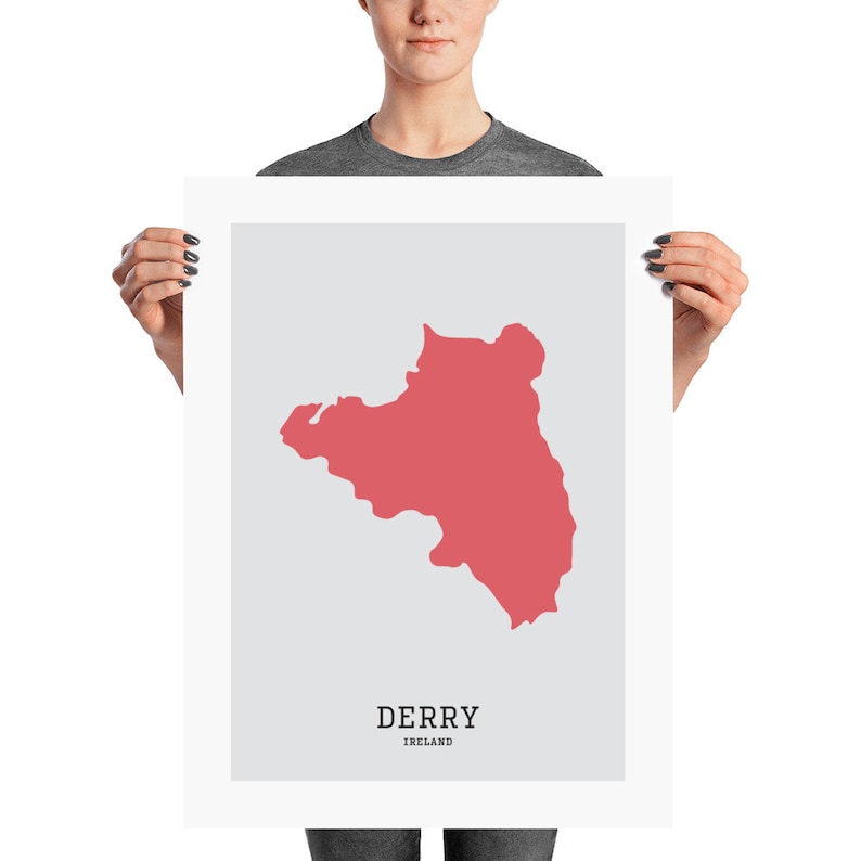 Derry Map Print // Map of Derry Print // Derry Art Print // Derry Map ...