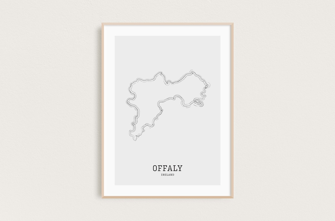 Map Line Art | County Offaly Map | Ireland Map Print | Minimal Map ...