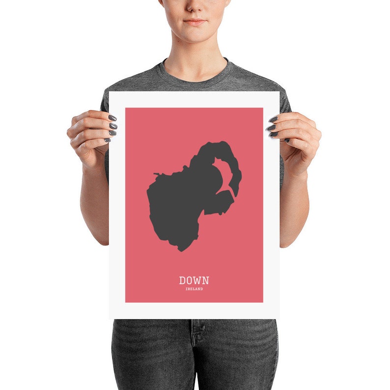Down Map Print // Map of Down Print // Down Art Print // Down Map ...