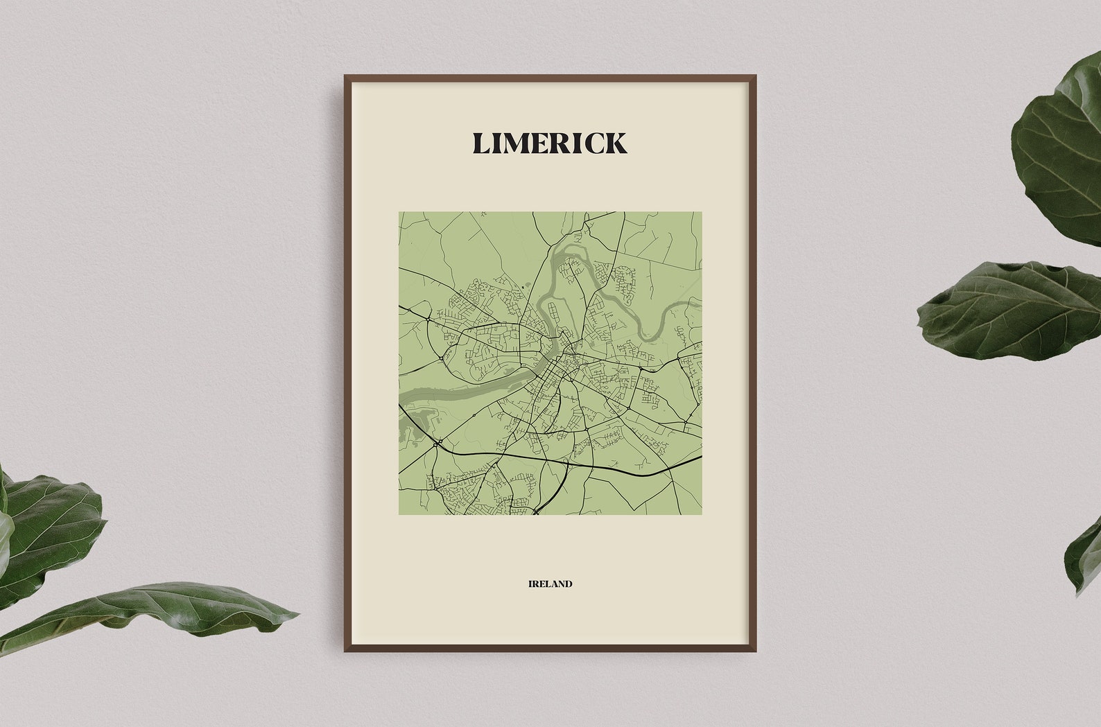 Limerick Map Print // Map of Limerick Print // Limerick City ...