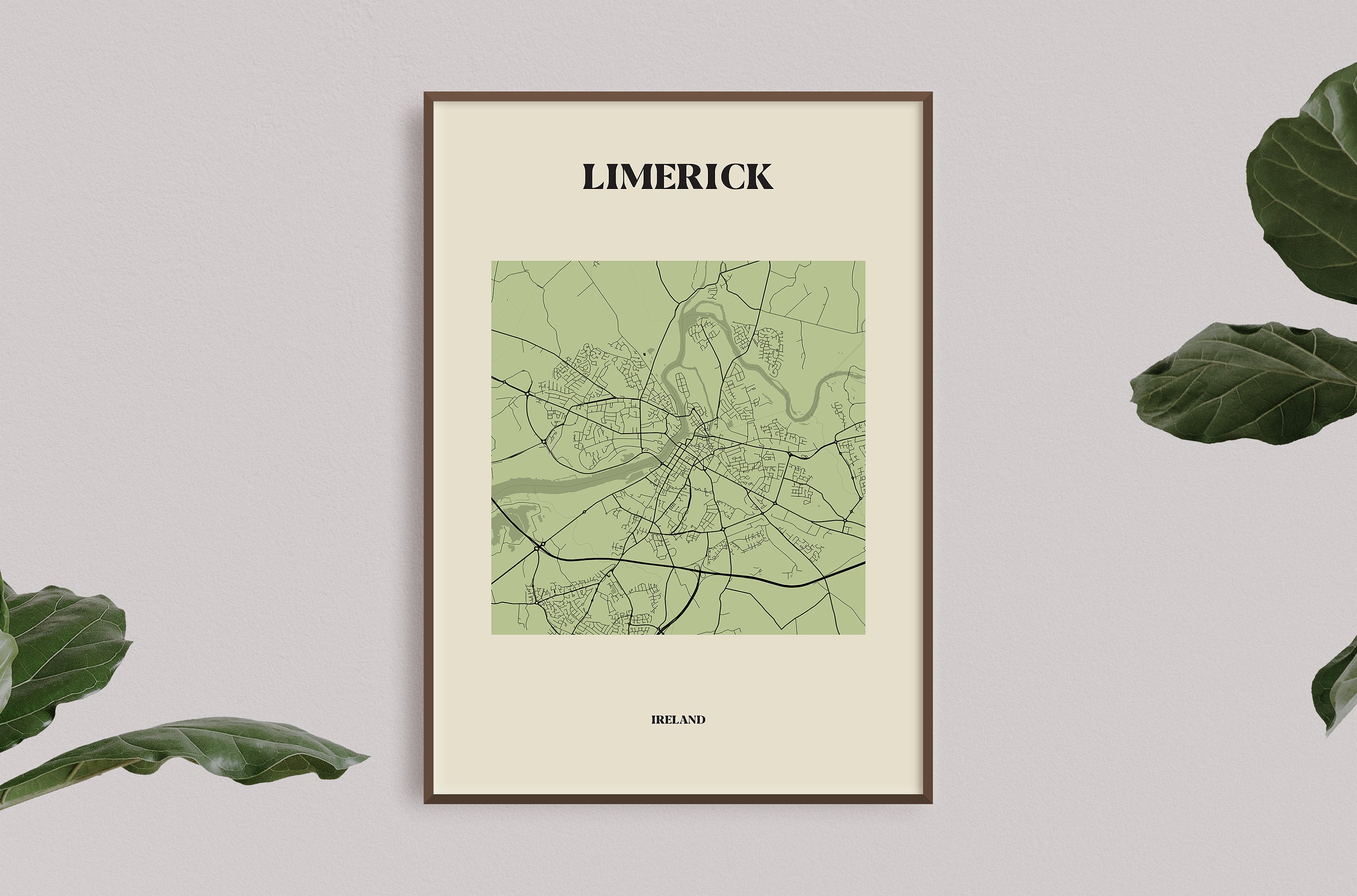 Limerick Map Print // Map of Limerick Print // Limerick City - Etsy