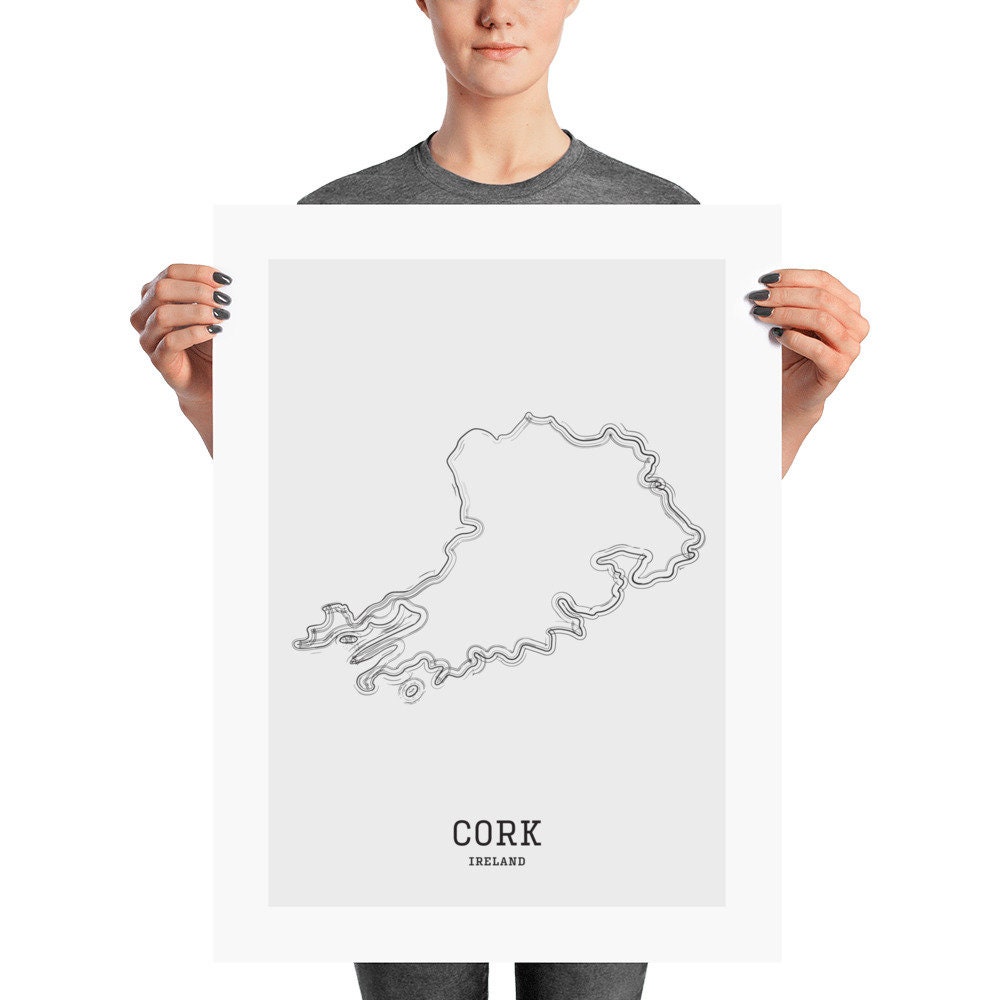Map Line Art | County Cork Map | Ireland Map Print | Minimal Map Print ...
