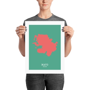 Mayo Map Print // Map of Mayo Print // Mayo Art Print // Mayo Map ...