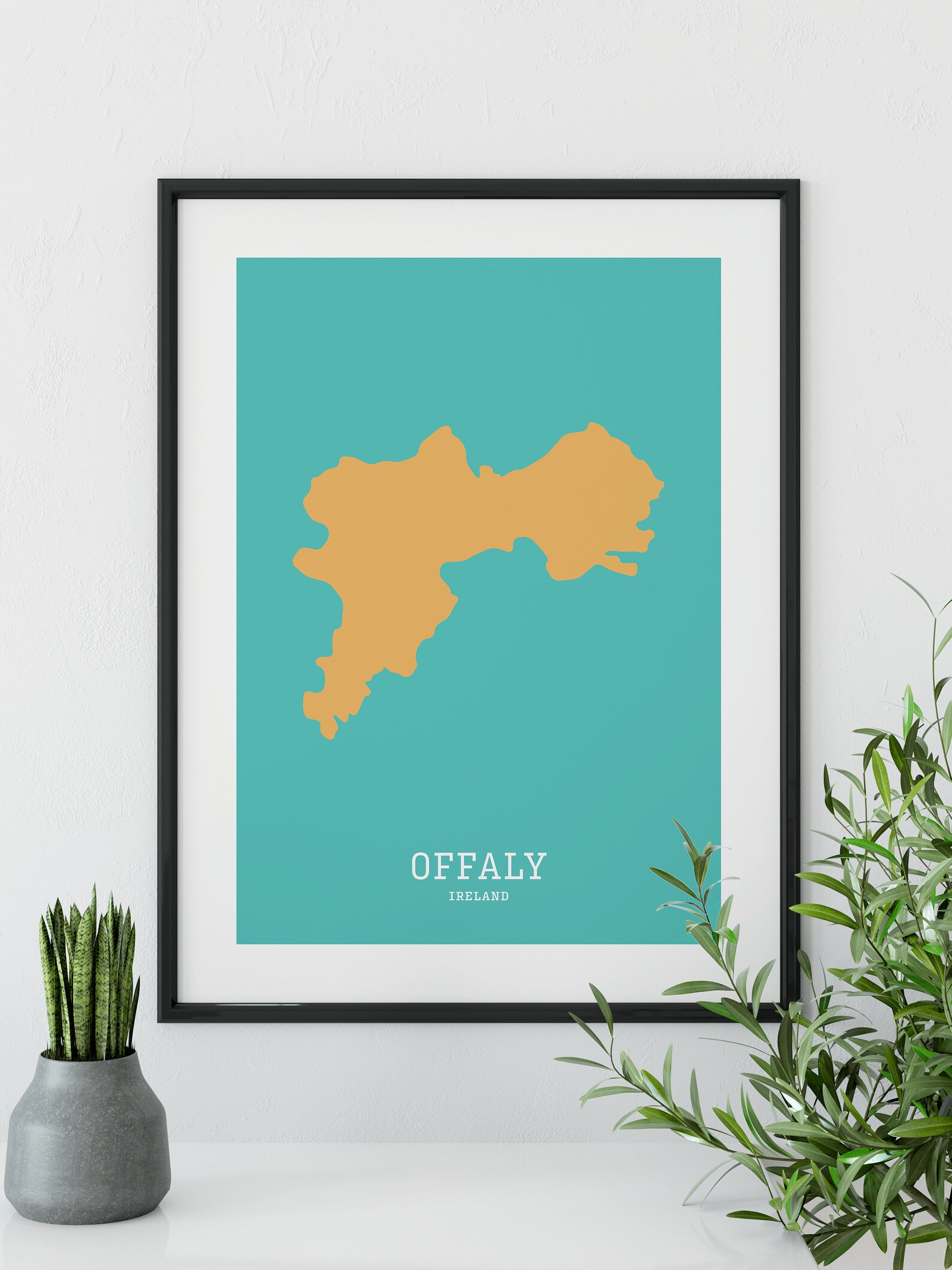 Offaly Map Print // Map of Offaly Print // Offaly Art Print // Offaly ...