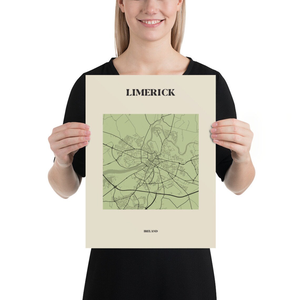 Limerick Map Print // Map of Limerick Print // Limerick City - Etsy