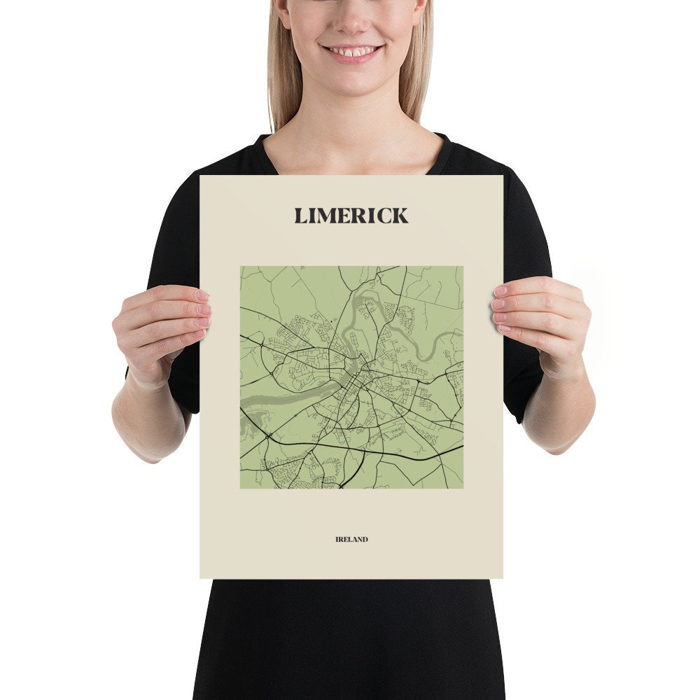 Limerick Map Print // Map of Limerick Print // Limerick City - Etsy