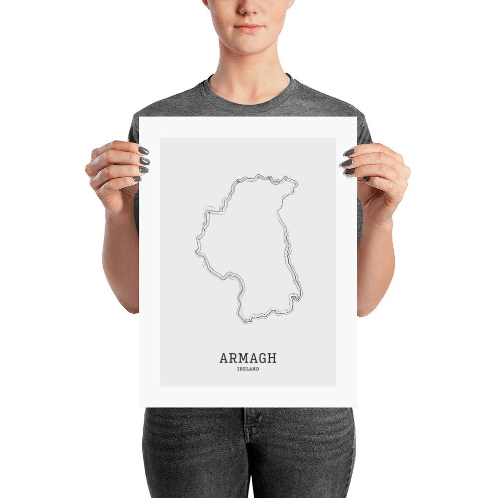 Map Line Art | County Armagh Map | Ireland Map Print | Minimal Map ...