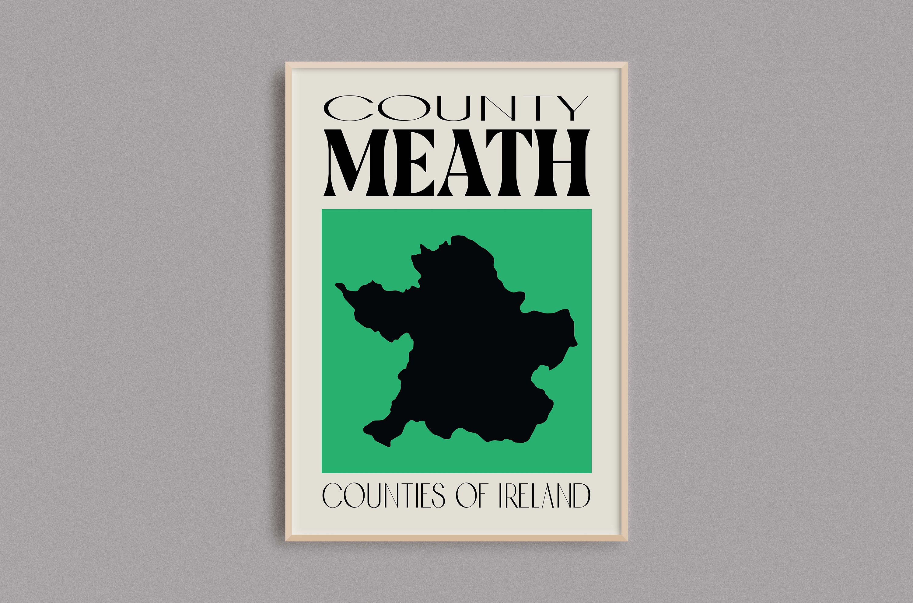 County Meath Map Ireland Map Print Counties of Ireland Ireland Gifts ...