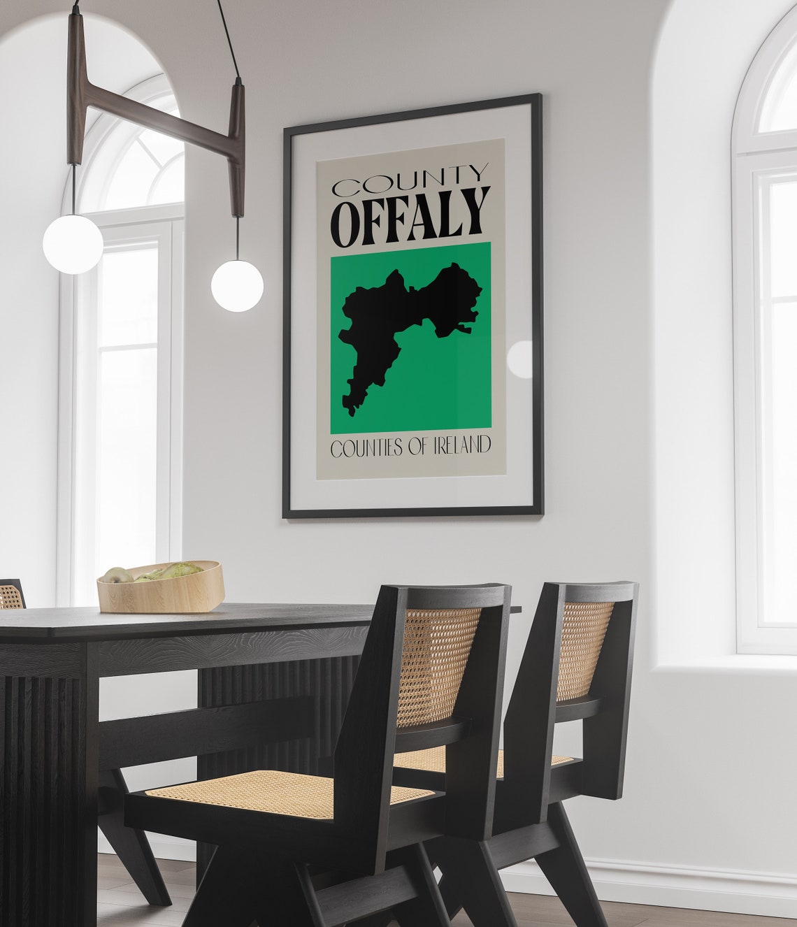 County Offaly Map Ireland Map Print Counties of Ireland - Etsy