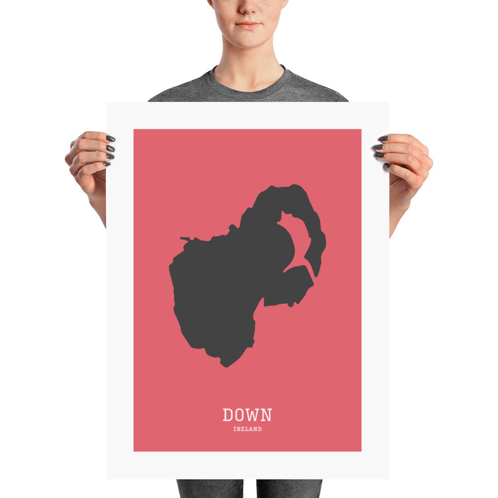 Down Map Print // Map of Down Print // Down Art Print // Down Map ...