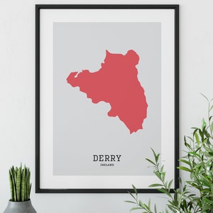 Derry Map Print // Map of Derry Print // Derry Art Print // Derry Map ...