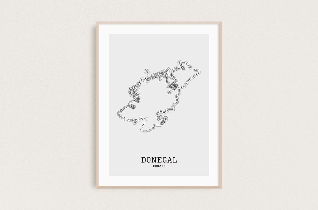 Map Line Art | County Donegal Map | Ireland Map Print | Minimal Map ...