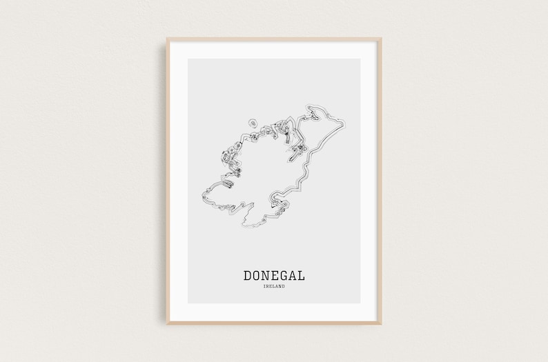 Map Line Art | County Donegal Map | Ireland Map Print | Minimal Map ...