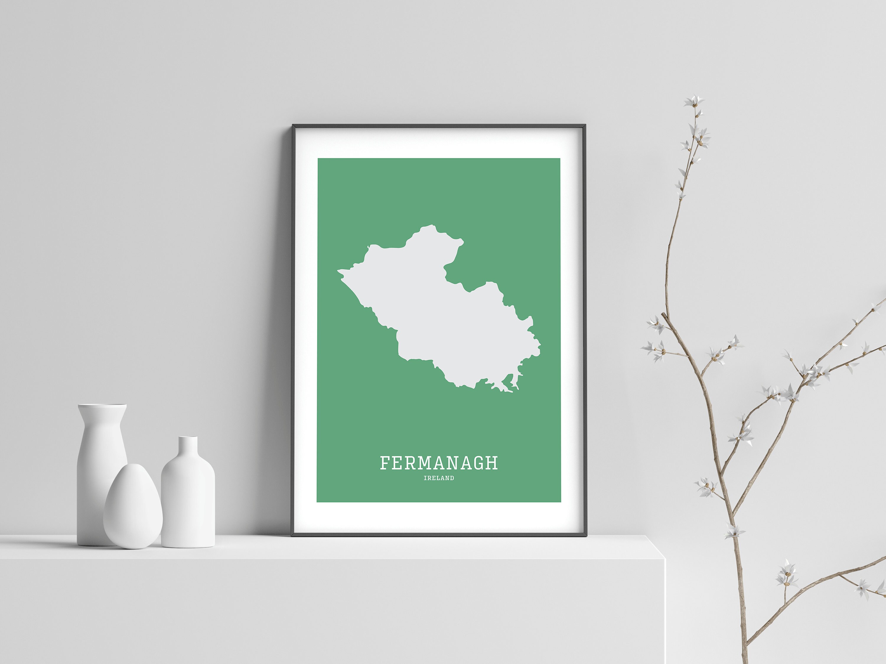 Fermanagh Map Print // Map of Fermanagh Print // Fermanagh Art - Etsy