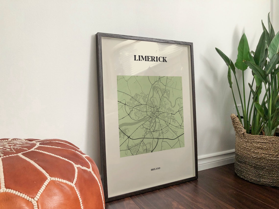 Limerick Map Print // Map of Limerick Print // Limerick City - Etsy