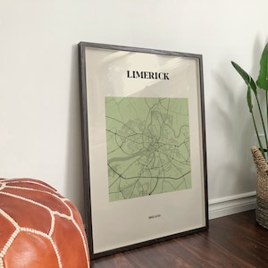 Limerick Map Print // Map of Limerick Print // Limerick City ...