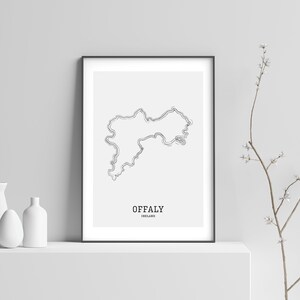 Map Line Art | County Offaly Map | Ireland Map Print | Minimal Map ...