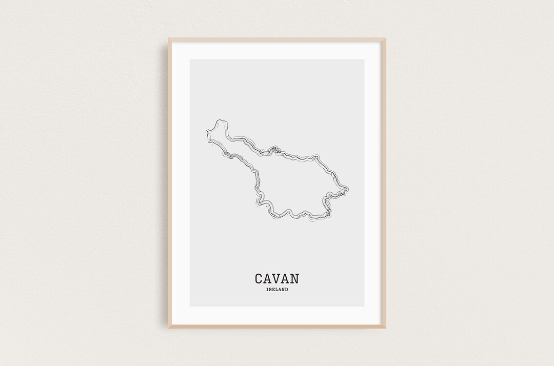 Map Line Art | County Cavan Map | Ireland Map Print | Minimal Map Print ...