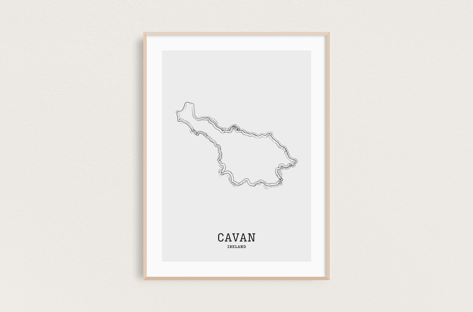 Map Line Art County Cavan Map Ireland Map Print Minimal | Etsy