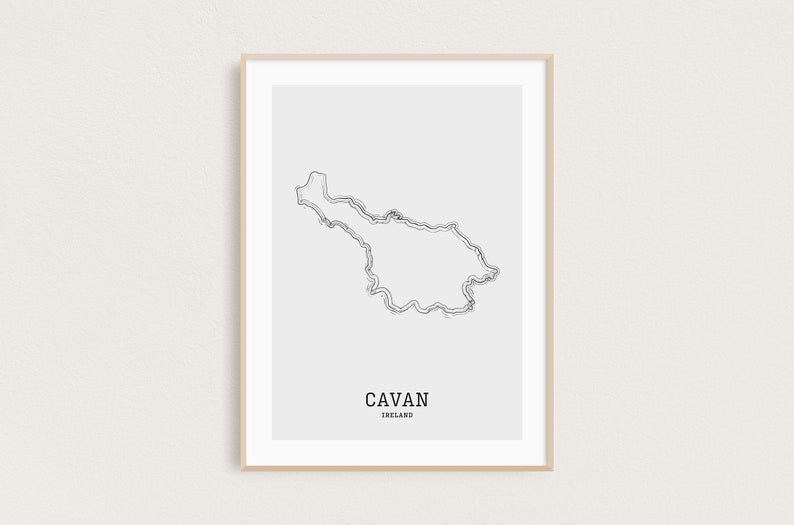Map Line Art County Cavan Map Ireland Map Print Minimal - Etsy