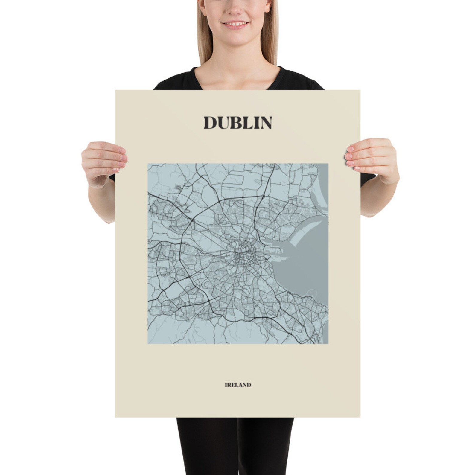 Dublin Map Print // Map of Dublin Print // Dublin City // - Etsy